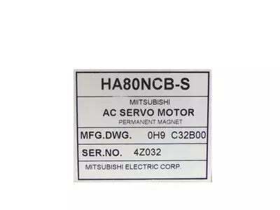 Mitsubishi HA80NCB-S AC Servo Motor