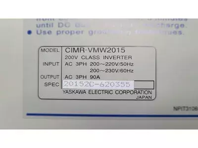 Yaskawa CIMR-VMW2015 Varispeed 626VM3