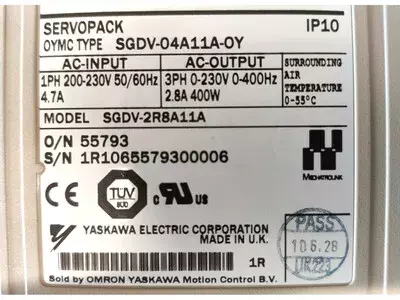 Yaskawa SGDV-04A11A-OY Servopack